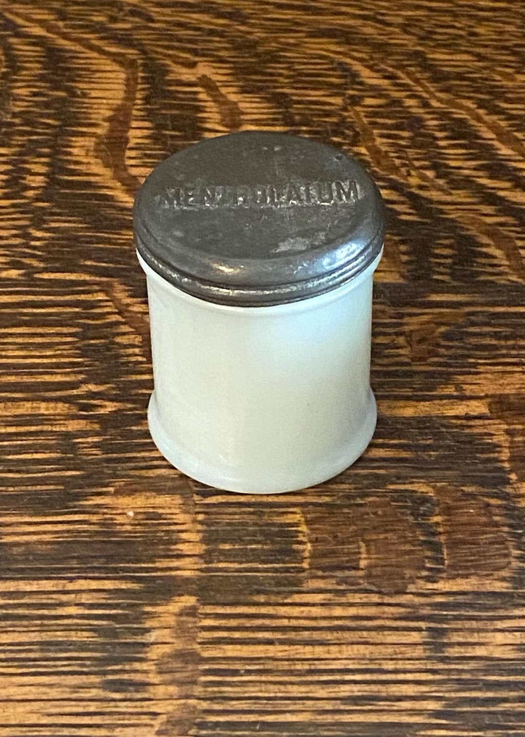Vintage 1940’s Mentholatum White Milk Glass Jar - Pharmacy Medication ...