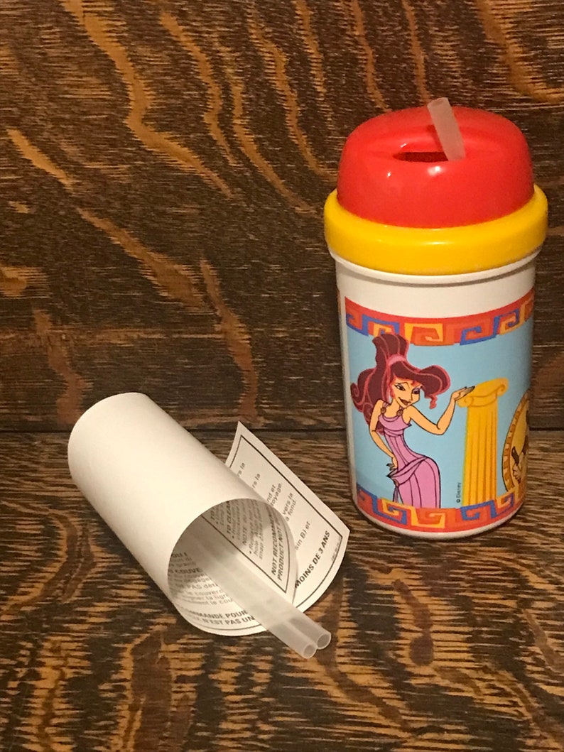 Vintage Disney Hercules Travel Bottle 1997 Rare Water Canteen Juice Cup ...