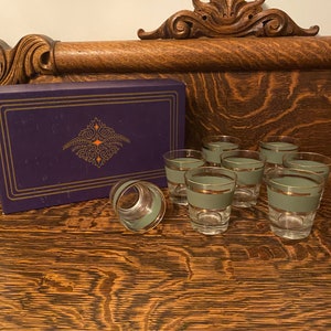 Rare MCM Glasses TST Heritage Celadon Tumbler Drinking Glasses Set of ...