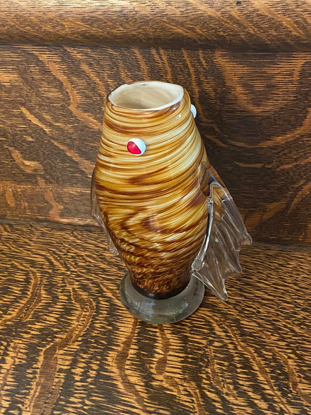 Vintage Fish Shaped Glass Vase Murano Style Collectible Glassware ...