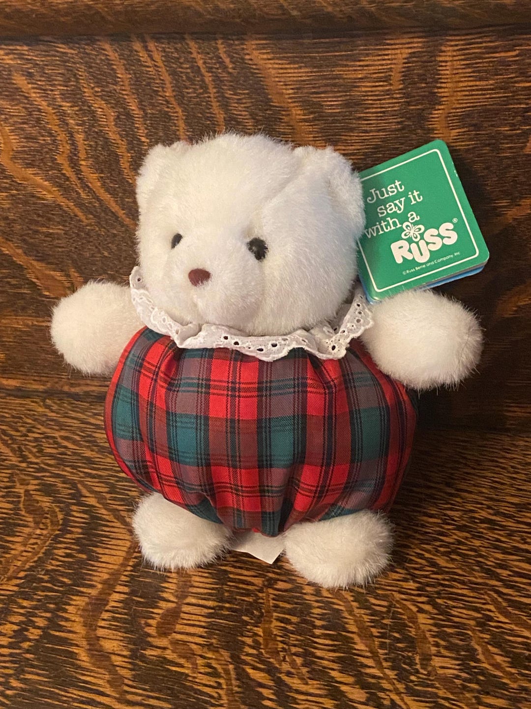 Vintage Russ Caress Soft Pets “holly” Bear - Plush Christmas Bear - Etsy