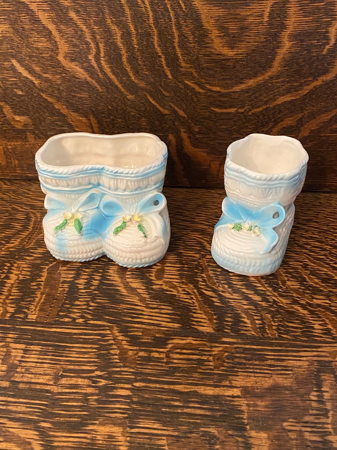 Vintage Reubens Kitsch Planter Pots Baby Booties Planters Nursery Room ...