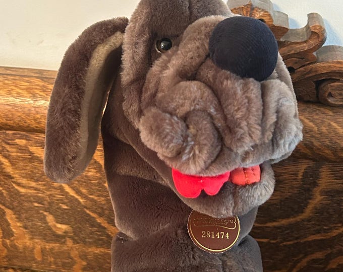 Vintage Wrinkles the Dog Hand Puppet Ganz Bros the Heritage Collection ...