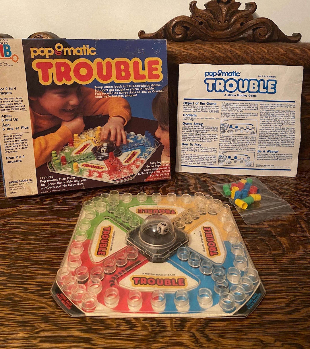 Vintage Milton Bradley TROUBLE Pop-o-matic Game 1986 MB - Etsy