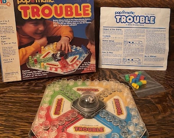 Milton Bradley 1986 TROUBLE Game - Complete With Instructions - Vintage ...