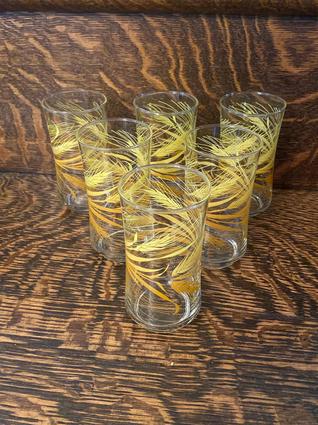 Vintage Libbey Drinking Glasses Golden Harvest Wheat Glasses Set of 6 ...