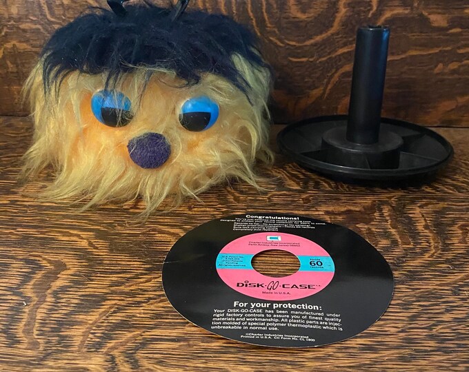 Vintage 60’s Disk Go 45 RPM Vinyl Record Holder Fuzzy Monster Case - Etsy