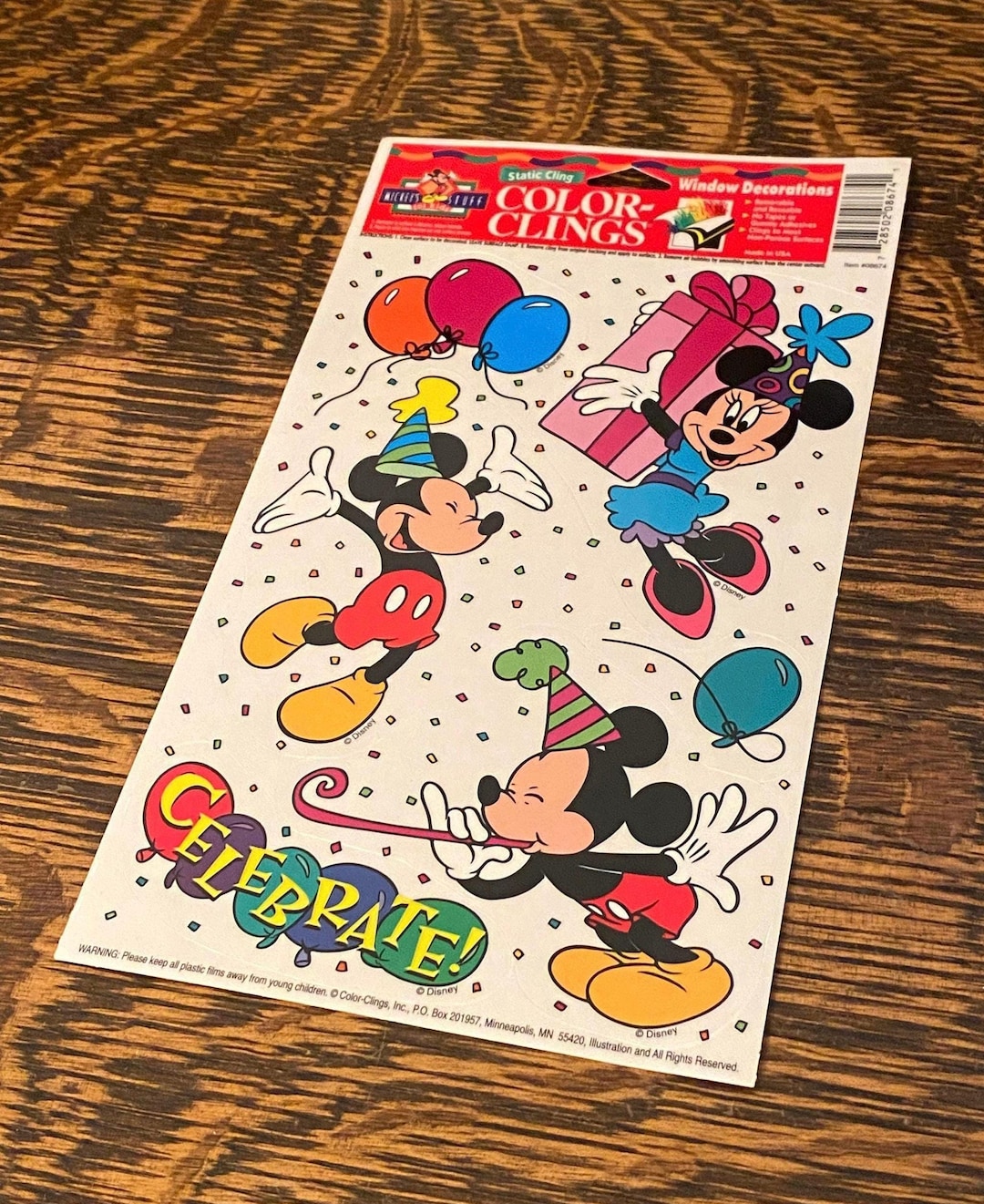 90’s Disney Mickey Mouse Window Cling Removable Stickers Vintage ...