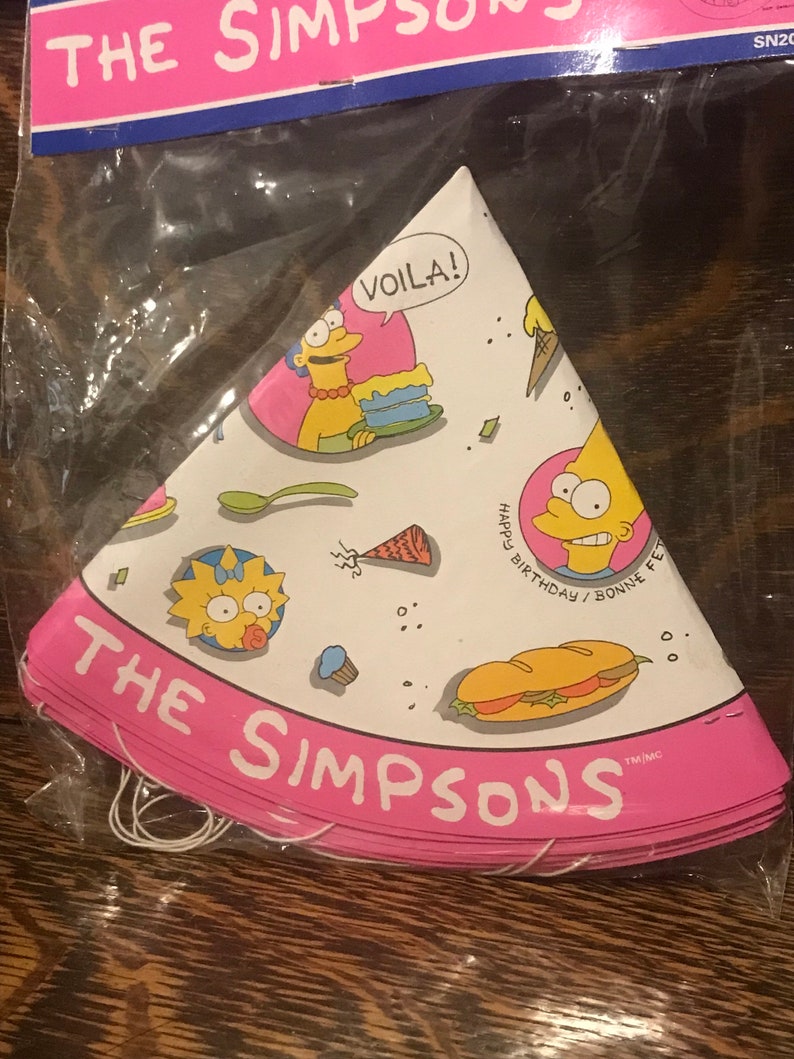 Vintage the Simpsons Birthday Party Paper Hats 90’s Birthday Party - Etsy