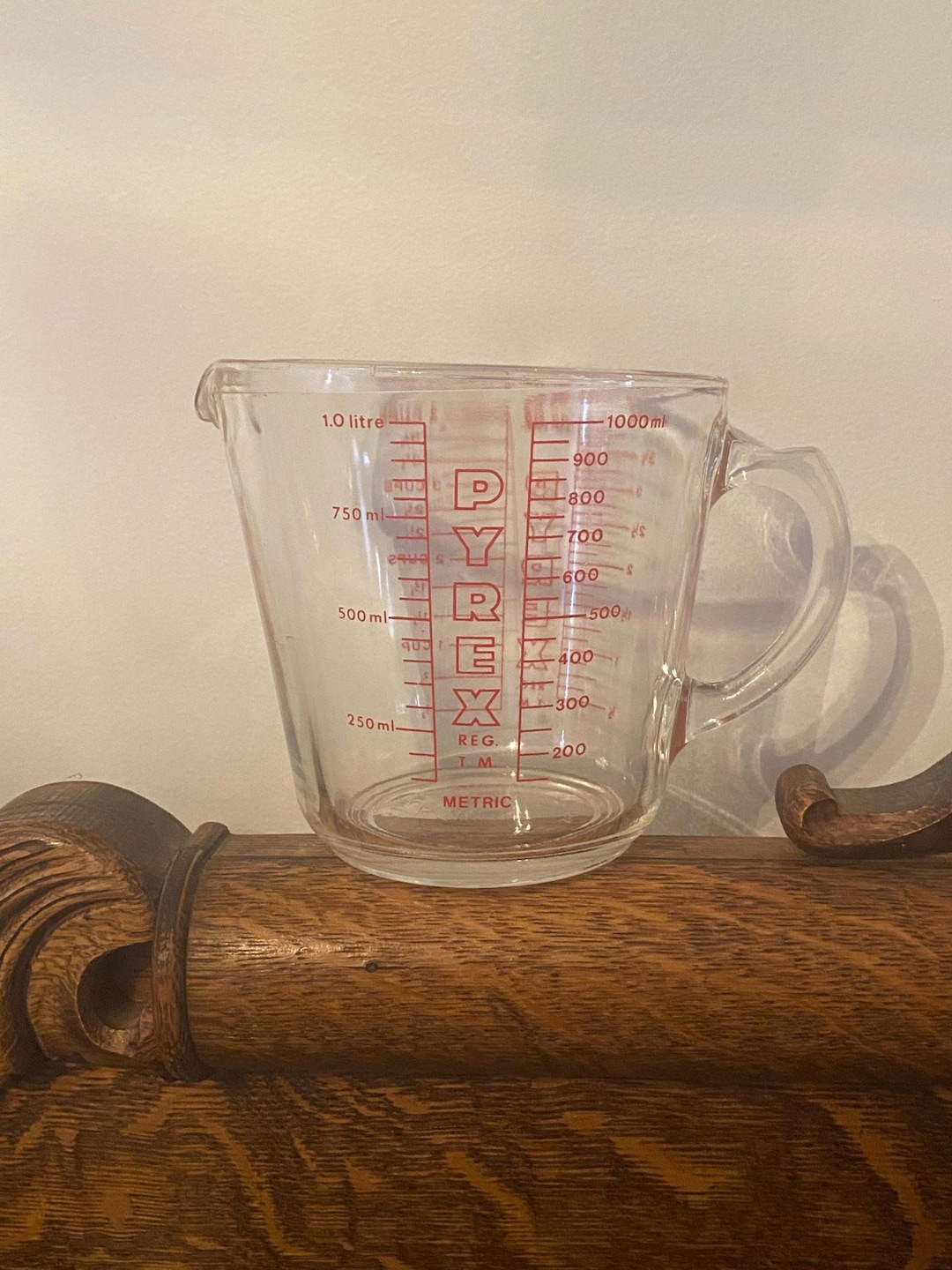 Vintage Pyrex Measuring Cup Glass 4 Cup Model Metric Measurements ...