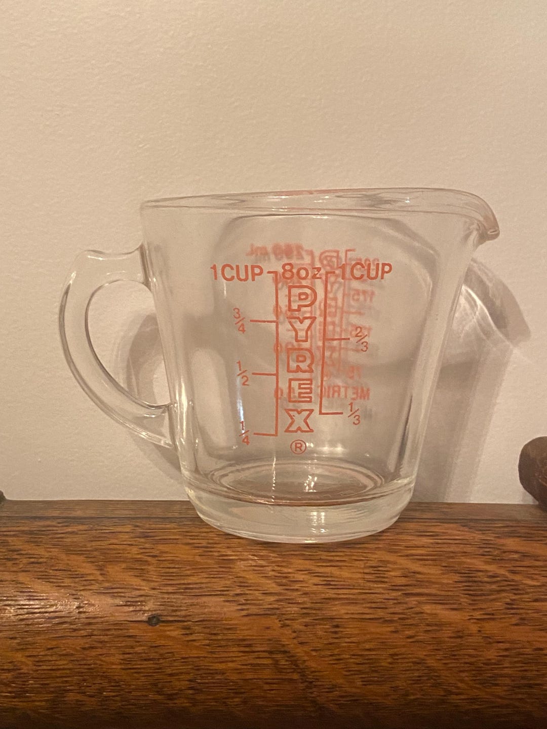 Vintage Pyrex Measuring Cup Model 508 Glass 1 Cup Metric Ml/cups ...