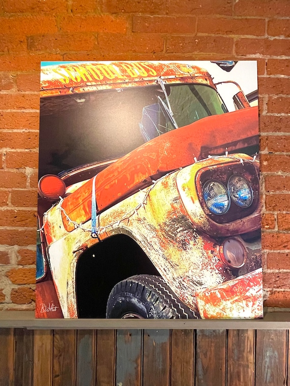 Old Skool Rusty School Bus | Etsy