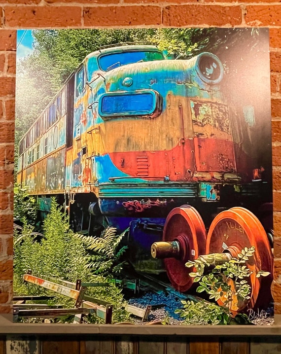 Rusting Creamsicle Train Blue Mountain Railroad | Etsy