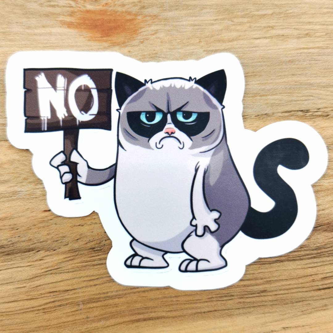Grumpy Cat Angry Cat no Sticker Gift for Cat | Etsy