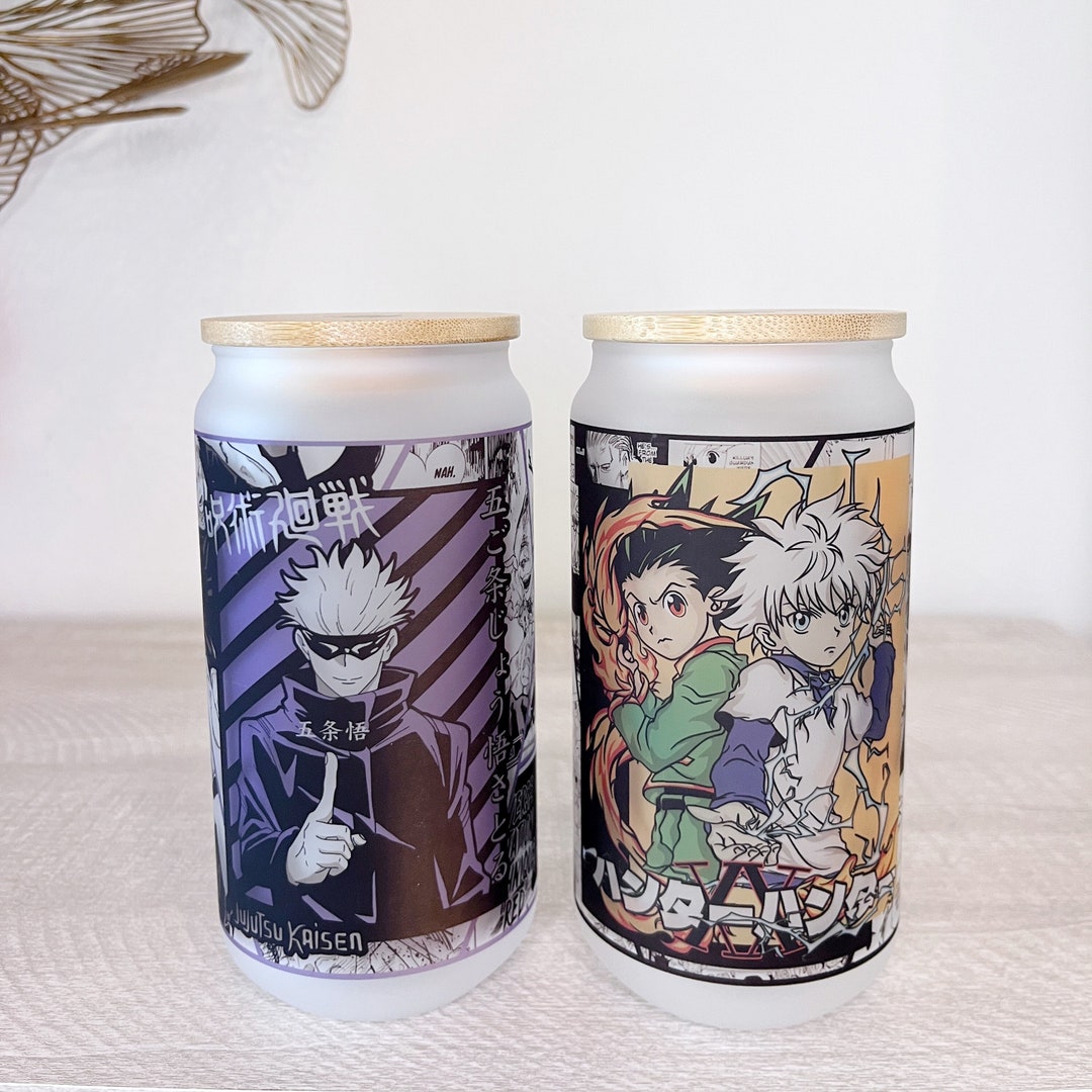 Anime Beer Can Glass Iced Coffee Cup Anime Merch Boyfriend - Etsy