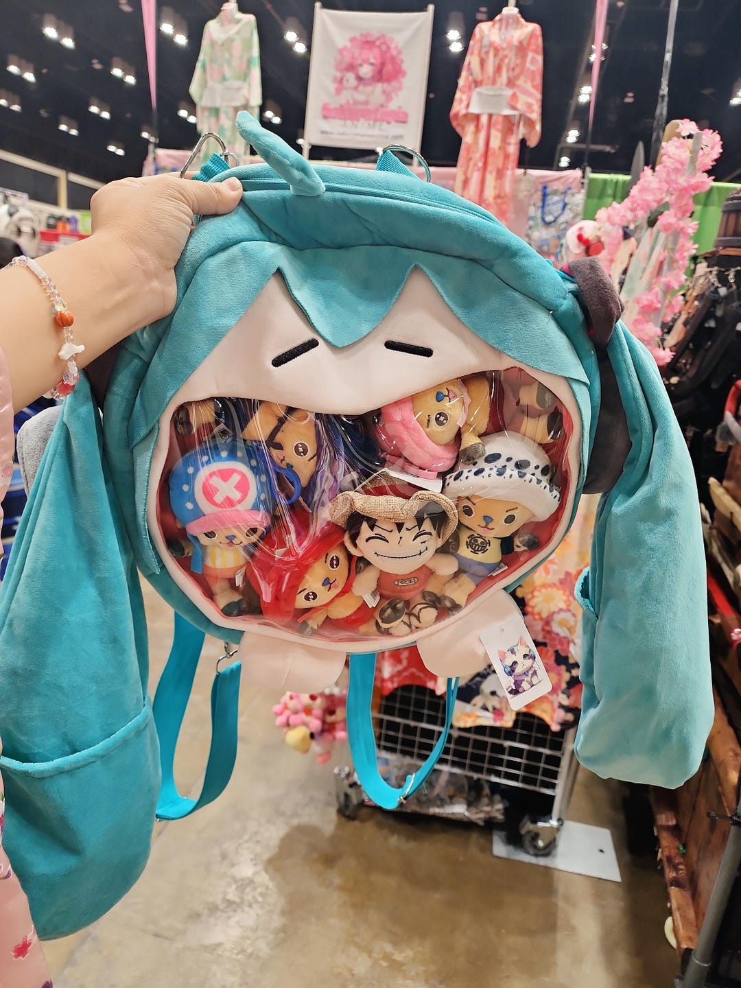 Large Hatsune Miku Plush ITA Backpack, Adjustable Strap Bag ...