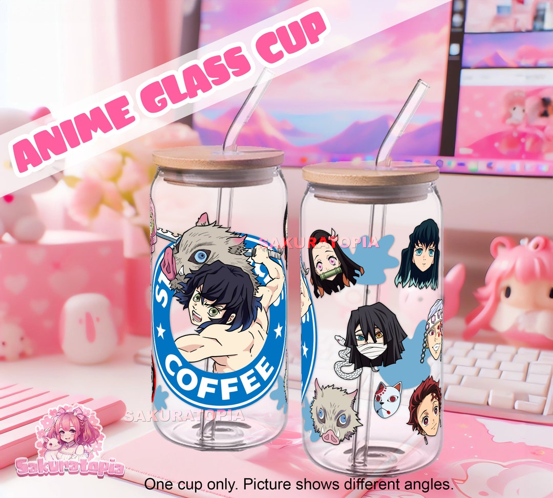 Anime Glass Cup, 16oz Beer Can Glass, Glass Coffee Cup, Glass Cups ...