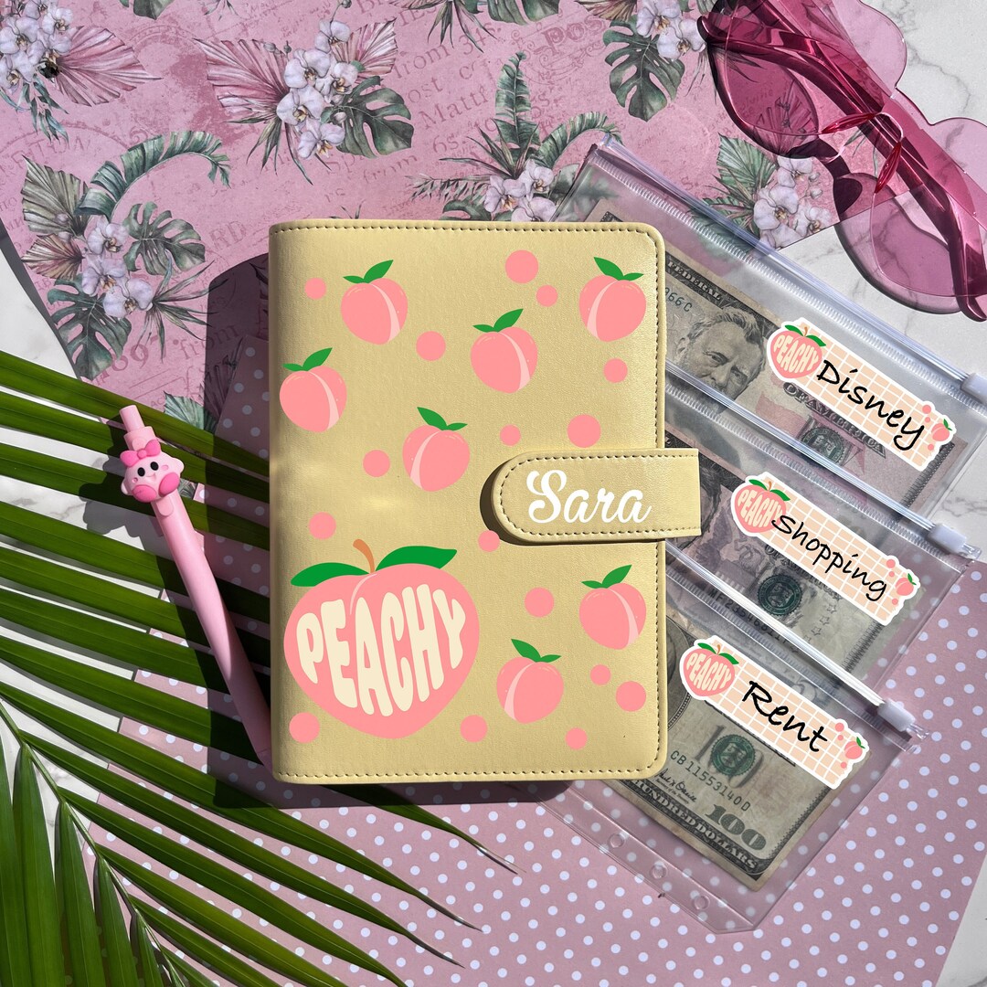 Peachy BUDGET BINDER, Personalized Images Monthly Budget Planner, Cash ...