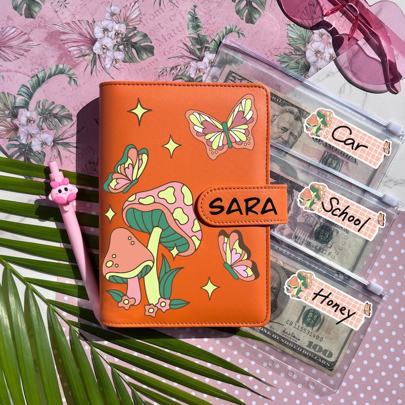 Boho Mushroom Butterfly BUDGET BINDER Personalized Images - Etsy