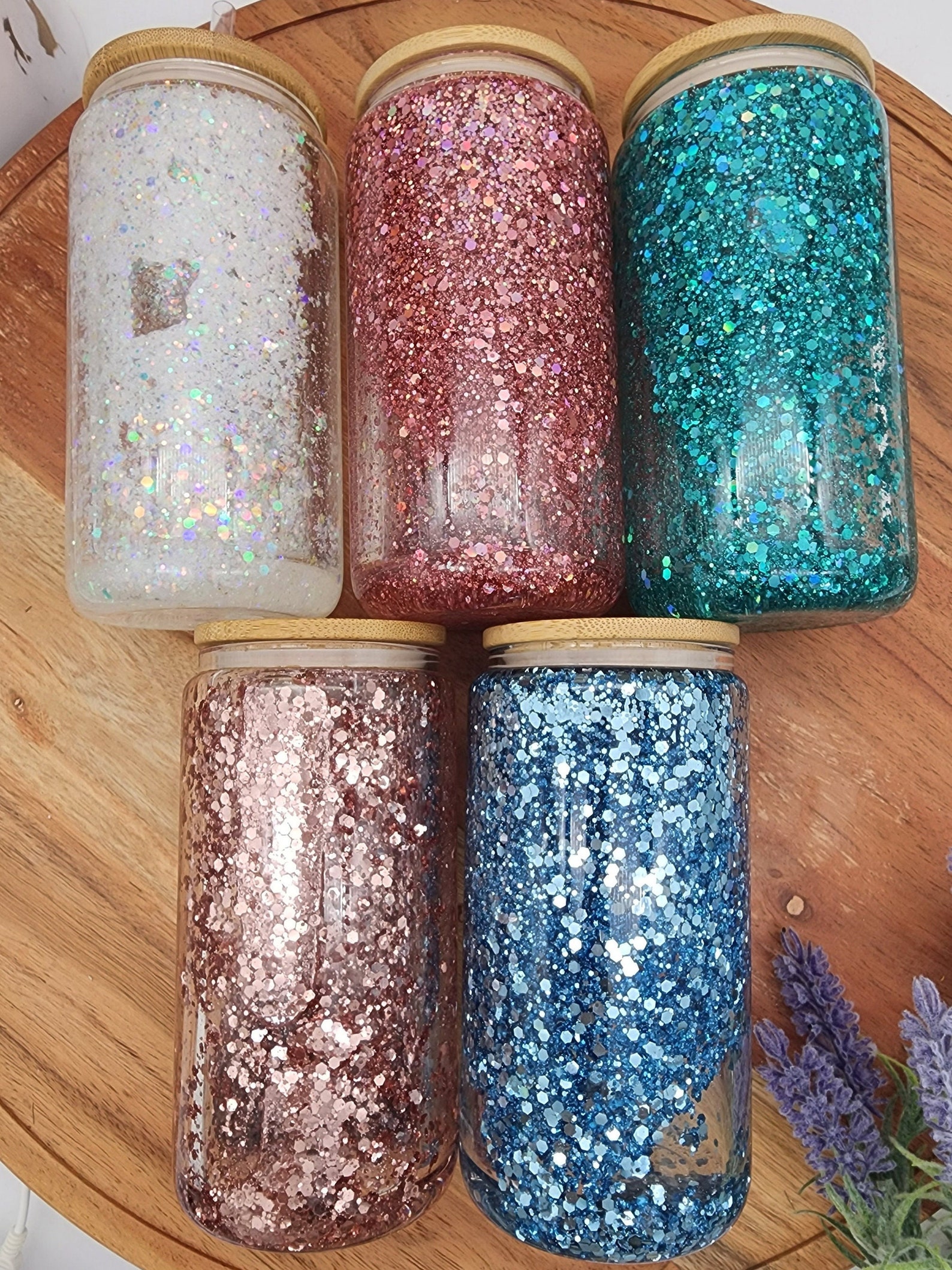 Teal Snow Globe Tumbler With Name Peacock Glitter Custom Snow - Etsy
