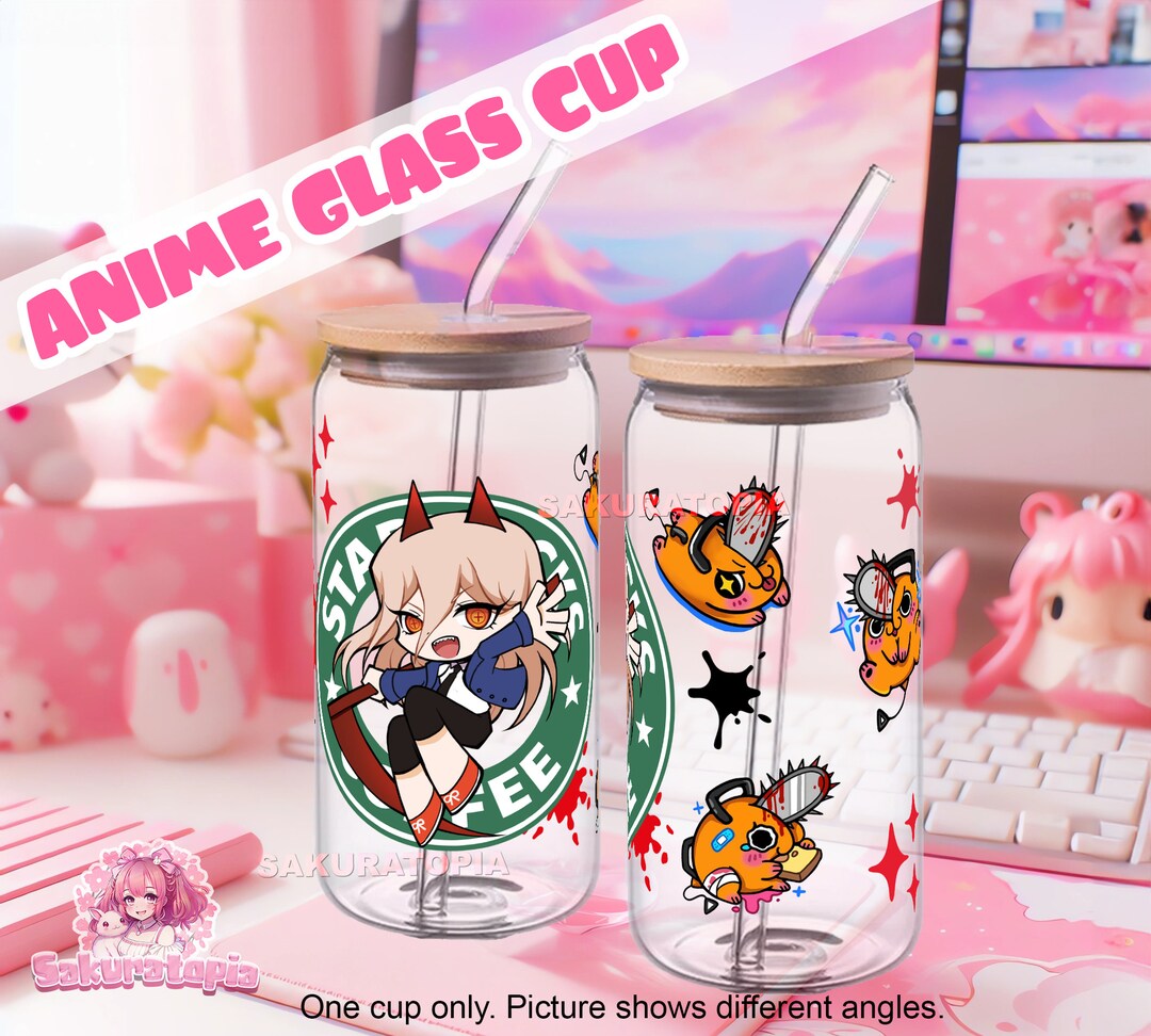 Anime Glass Cup, 16oz Beer Can Glass, Glass Coffee Cup, Glass Cups ...