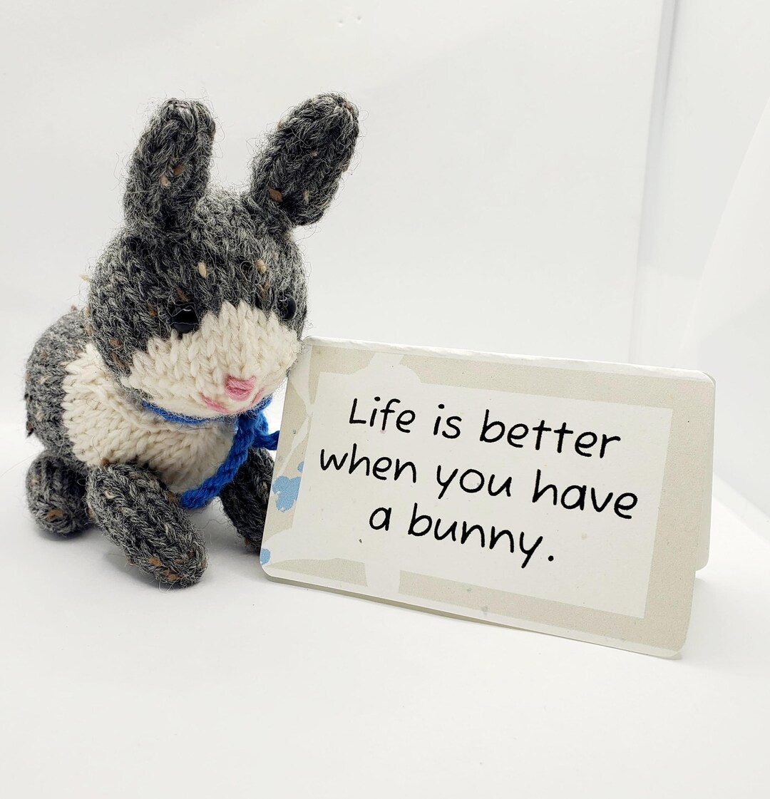 Emotional Support Bunny Rabbit, Desk Companion Hand-crocheted Rabbit ...
