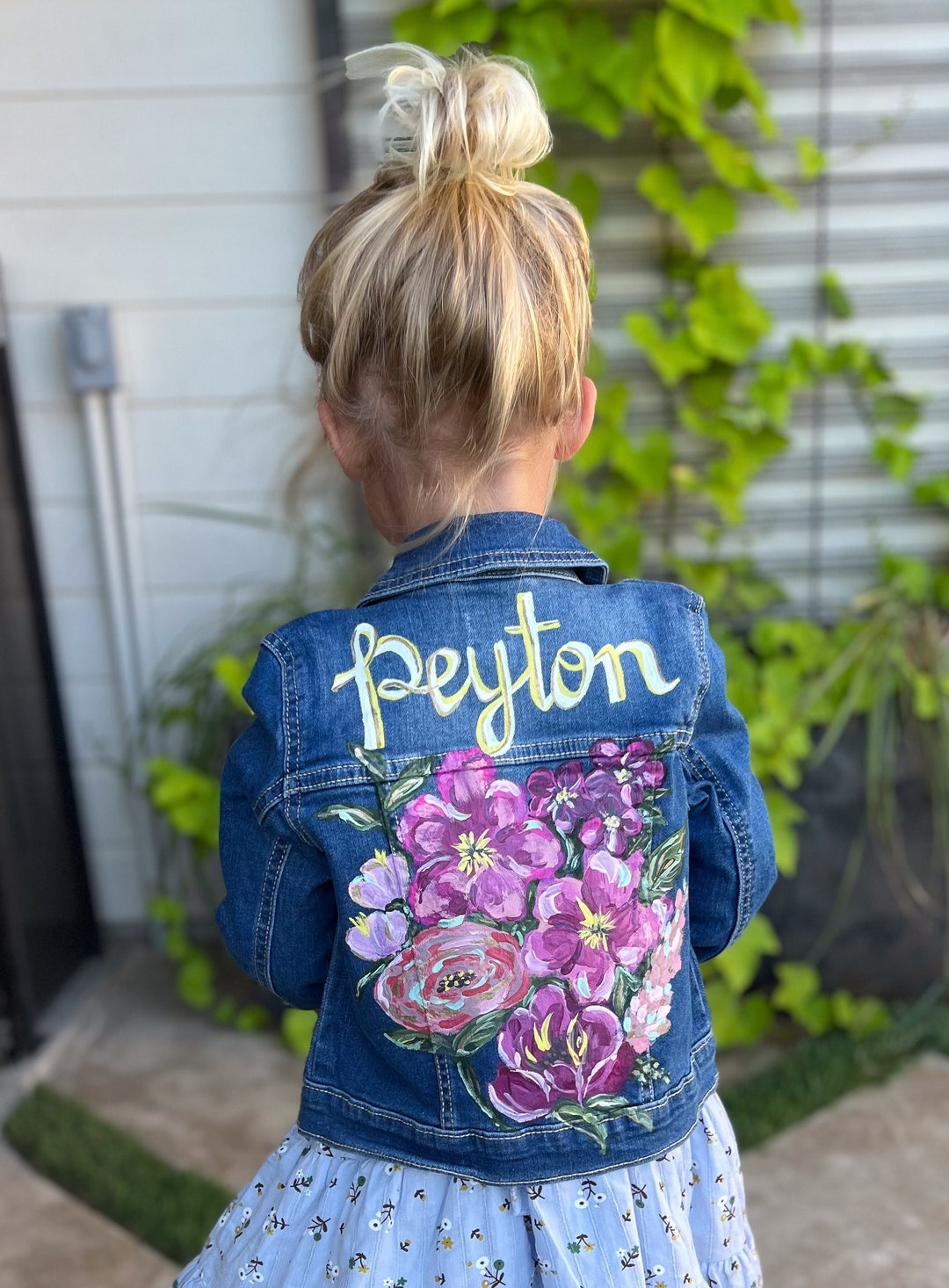 Hand Painted Denim Jacket, Custom Kids Jacket, Painted Jean Jacket ...