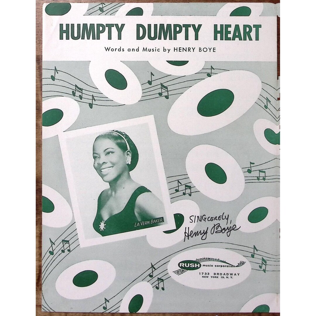 1957 La Vern Baker Humpty Dumpty Heart Autographed Henry Boye - Etsy