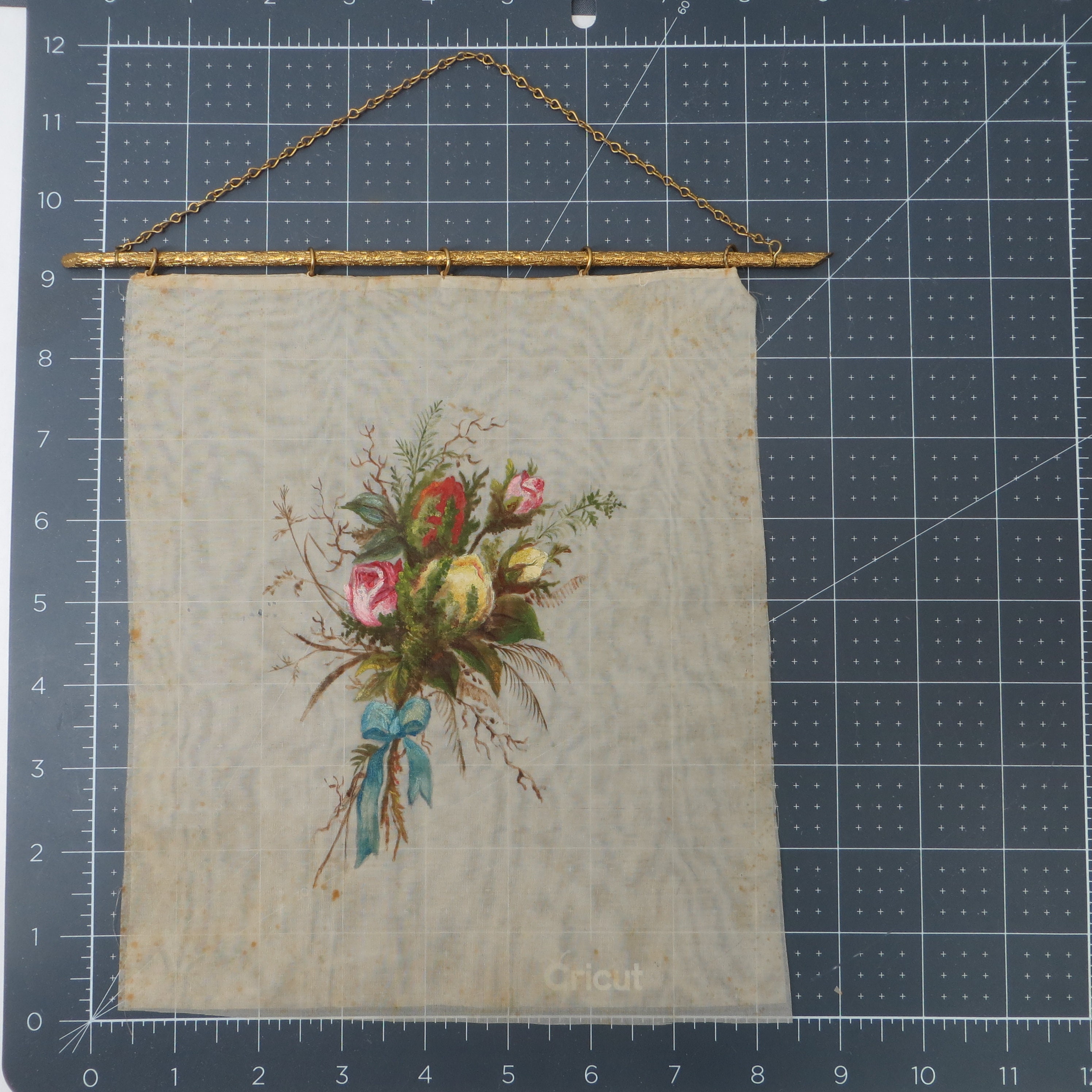 Rare Small ART NOUVEAU TAPESTRY Rod Roses Painting Tags: Doll House ...