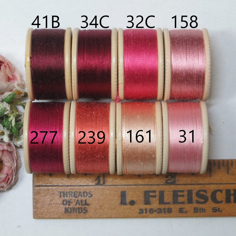 SILK TWIST THREAD Buttonhole Spool You Pick Color Tags: 41B Maroon 34C ...