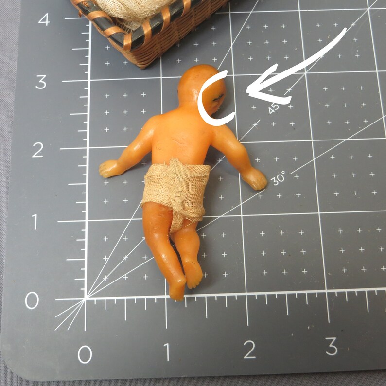 ANTIQUE WAX BABY Jesus in French Glass Presentation Box Tag: Antique ...