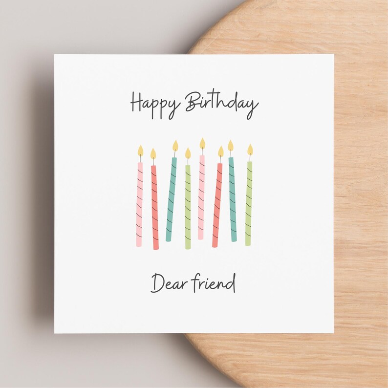 Happy Birthday Dear Friend Printable Card, Greeting Card, Digital ...