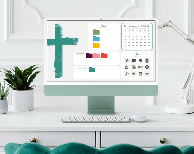 Green Desktop Wallpaper Monthly Calendar 2025 Digital Desktop Wallpaper ...