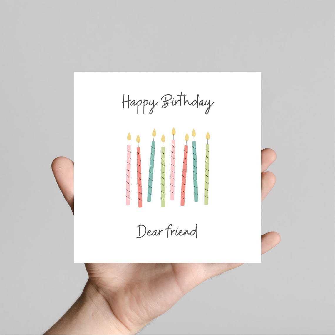 Happy Birthday Dear Friend Printable Card, Greeting Card, Digital ...