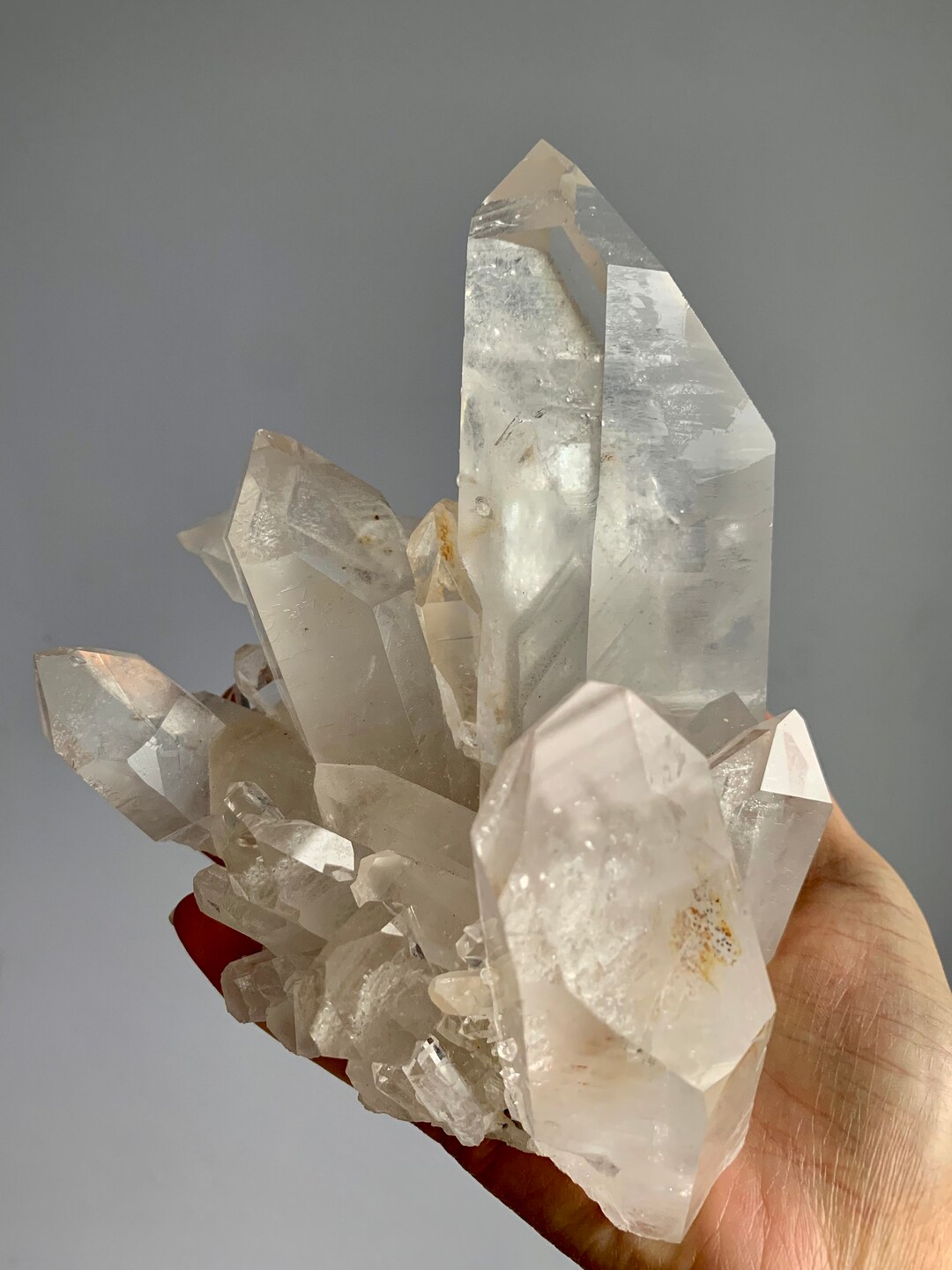 Clear Quartz Cluster With Phantoms & Iron Inclusions - Etsy
