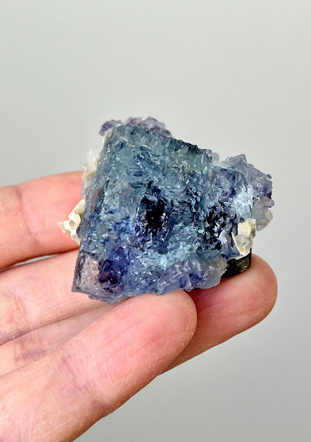 Blue Fluorite With Colour Zonings & Etched Surfaces, Siderite, Quartz ...