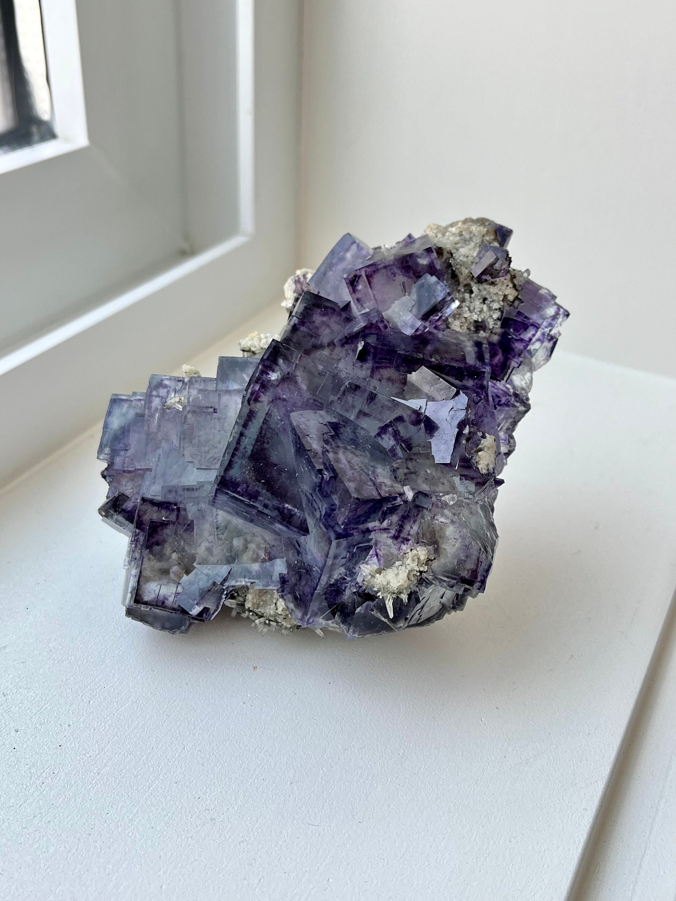Glassy Fluorite With Colour Zonings, Chlorite, Pyrite, Quartz & Mica - Etsy