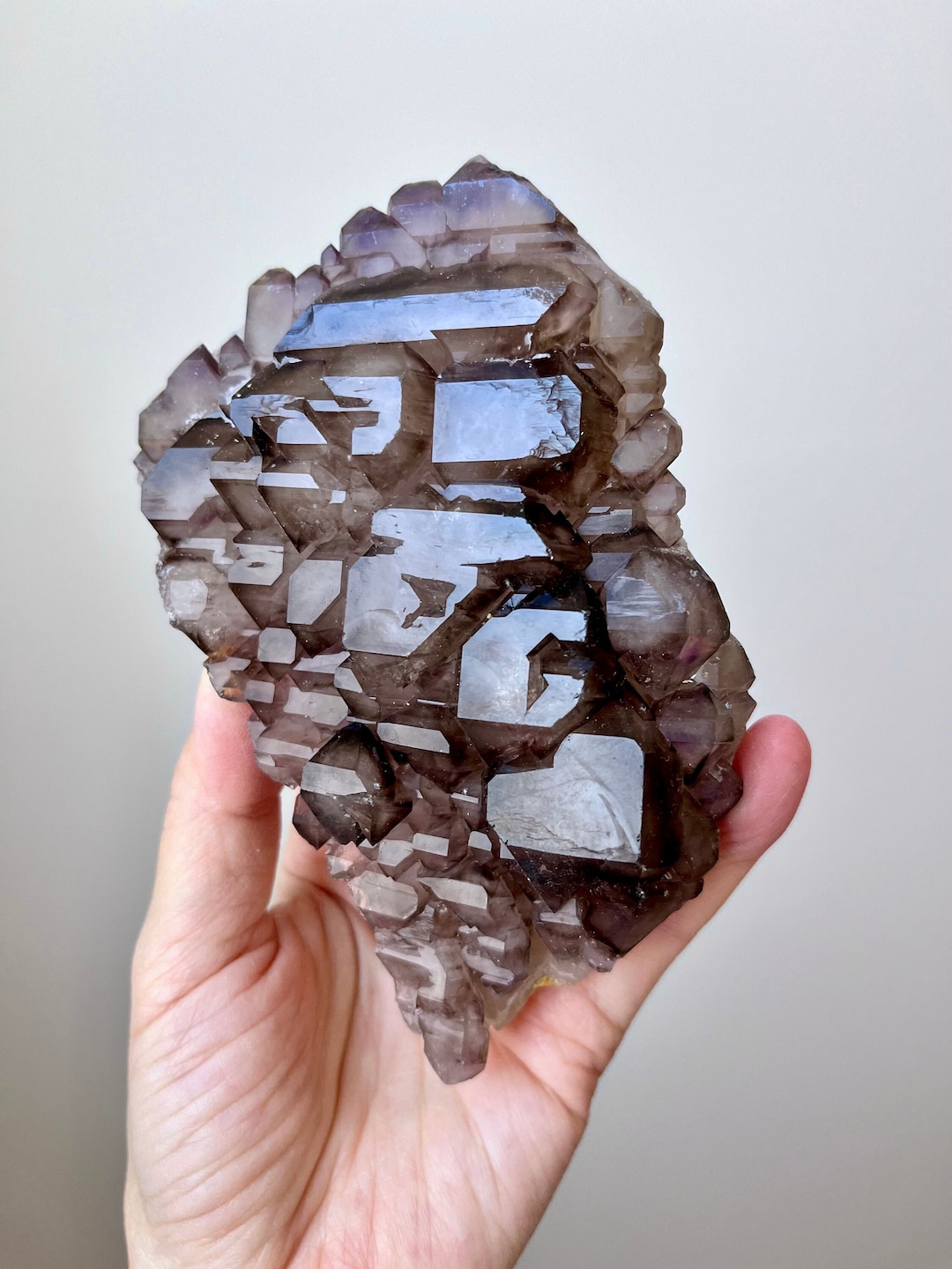 Amethyst Included Smoky Elestial Quartz - Etsy