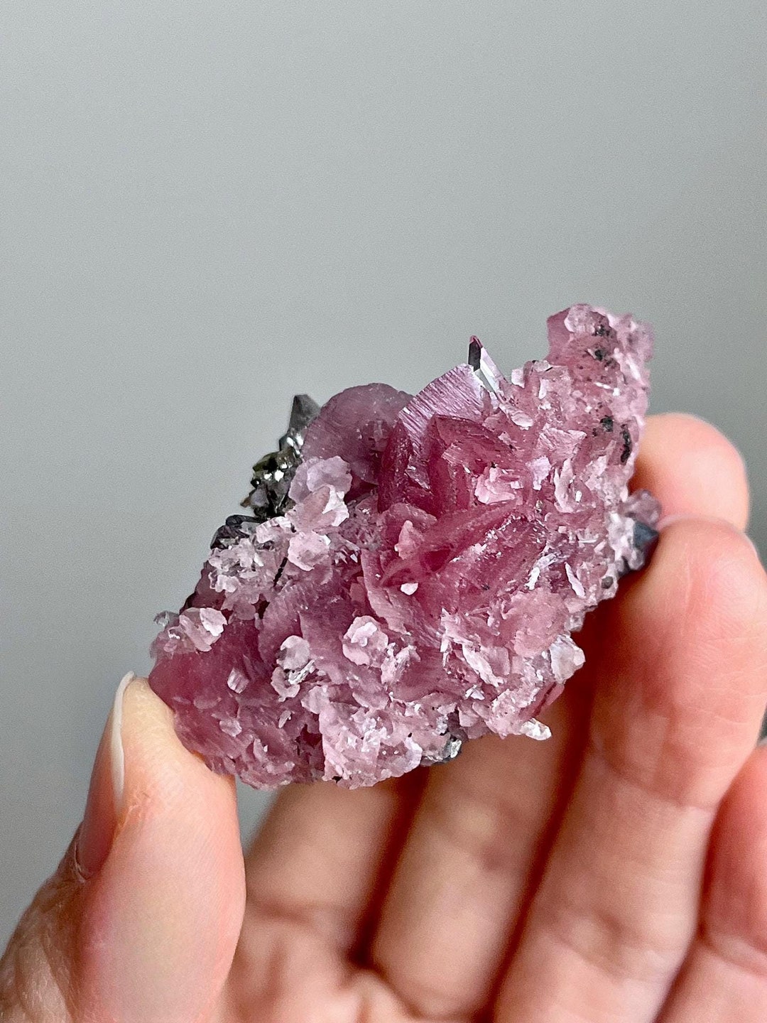 Pink Rhodocrosite With Quartz, Galena, and Pyrite - Etsy