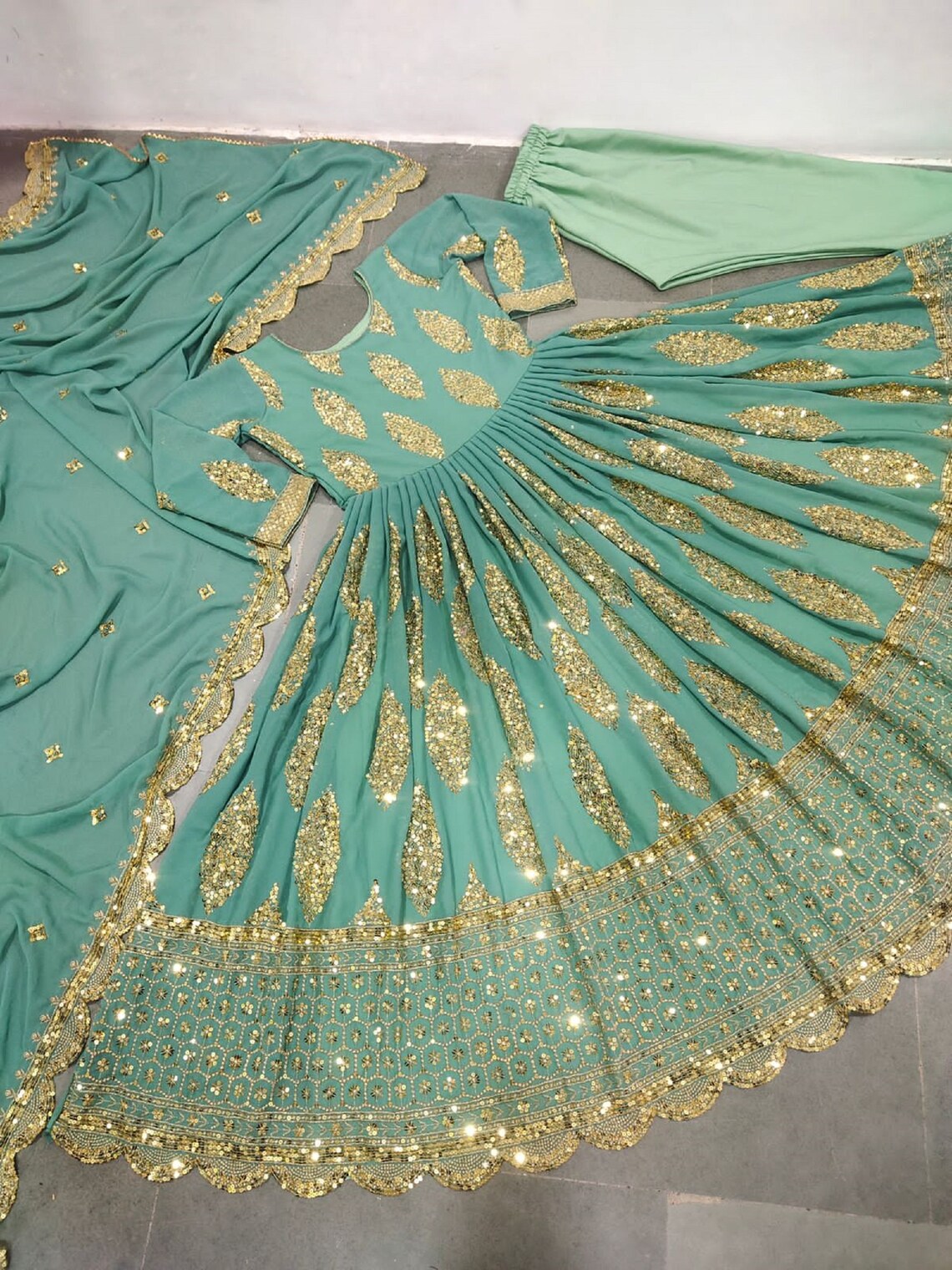 Anarkali Sequence Work Dress Wedding Dresses Long Gown Indian - Etsy