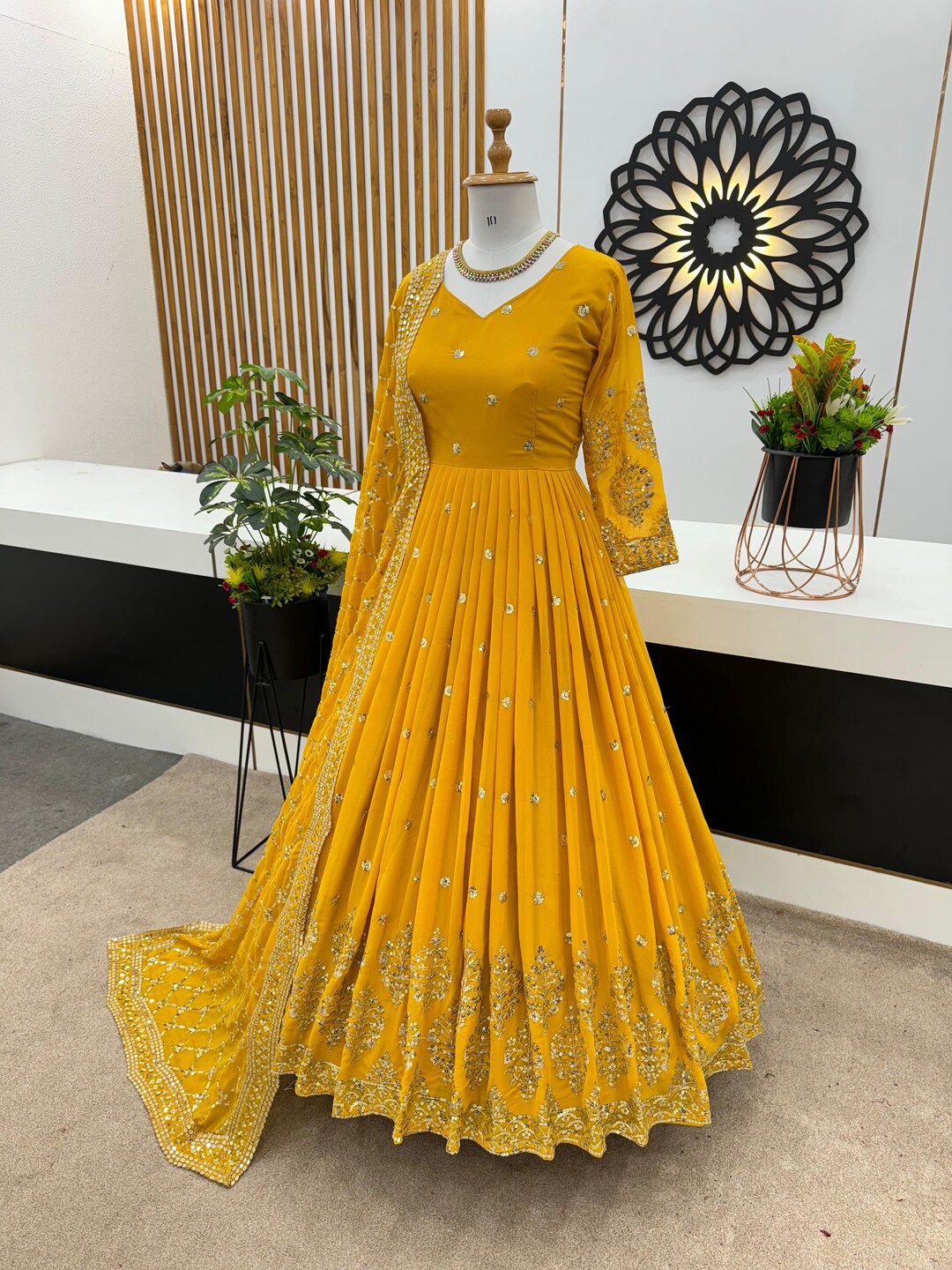 Anarkali Sequence Work Dress Wedding Dresses Long Gown Indian Clothes ...