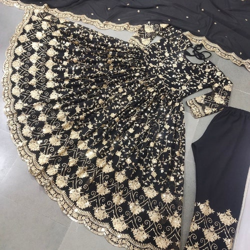 Anarkali Sequence Work Dress Wedding Dresses Long Gown Indian - Etsy