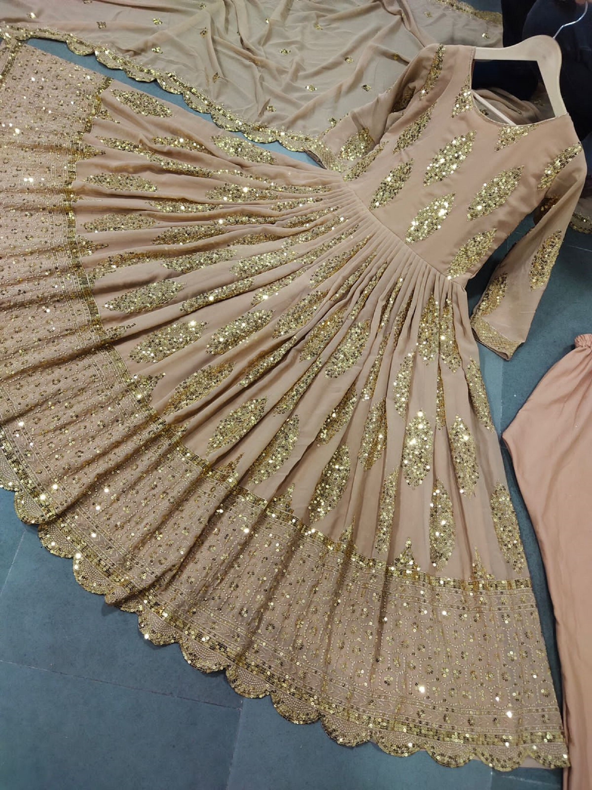 Anarkali Sequence Work Dress Wedding Dresses Long Gown Indian - Etsy