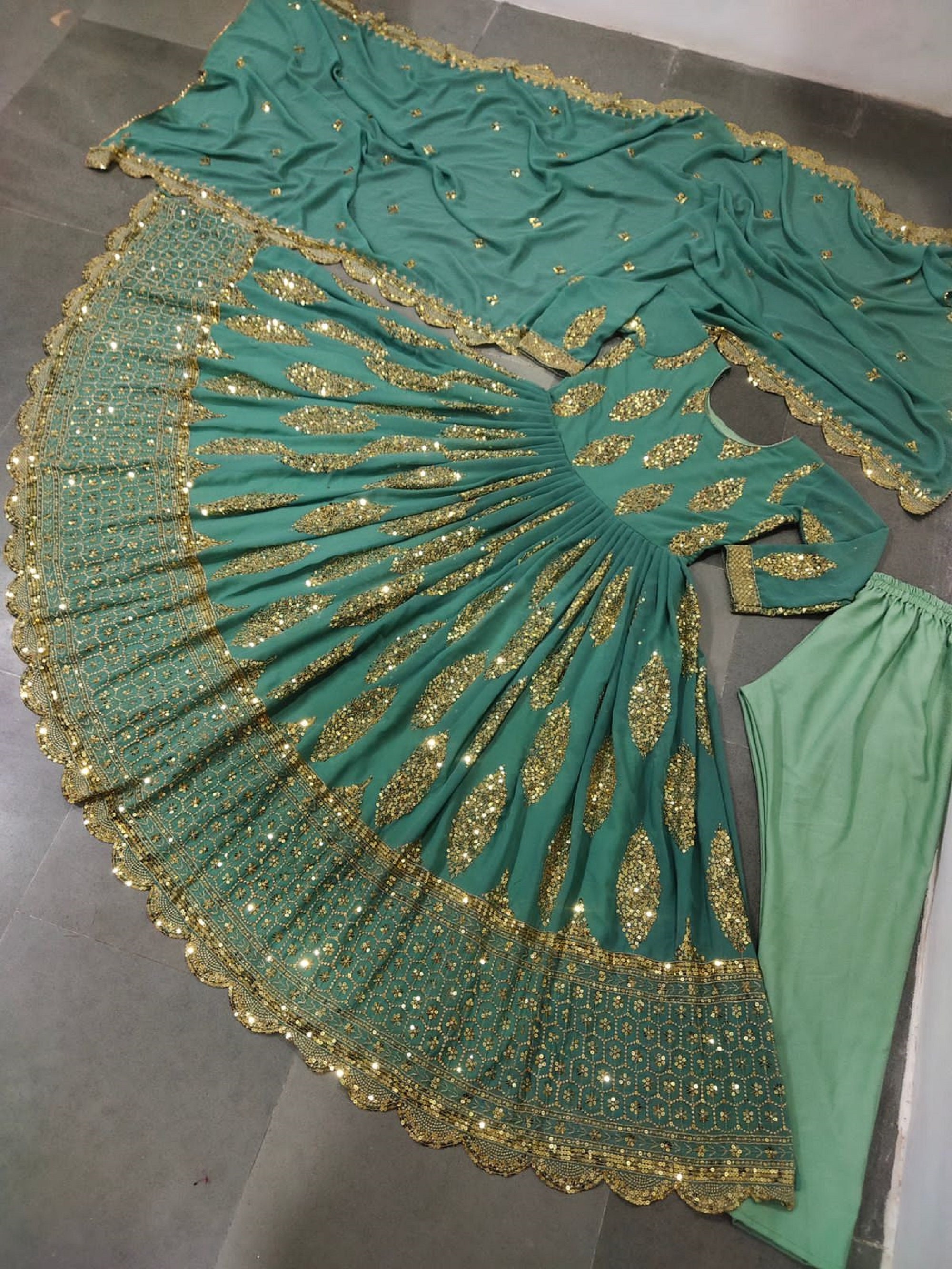 Anarkali Sequence Work Dress Wedding Dresses Long Gown Indian - Etsy