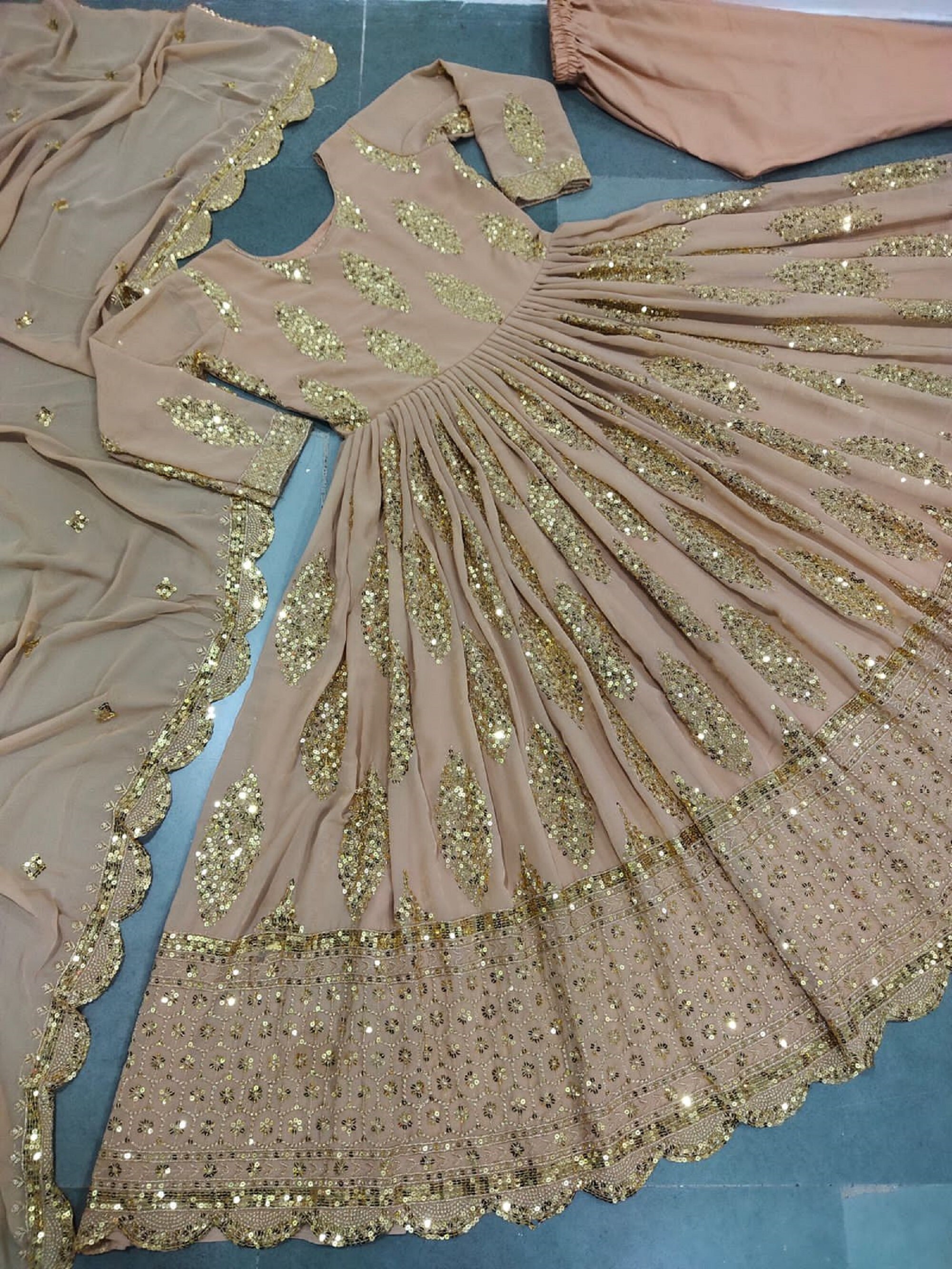 Anarkali Sequence Work Dress Wedding Dresses Long Gown Indian - Etsy