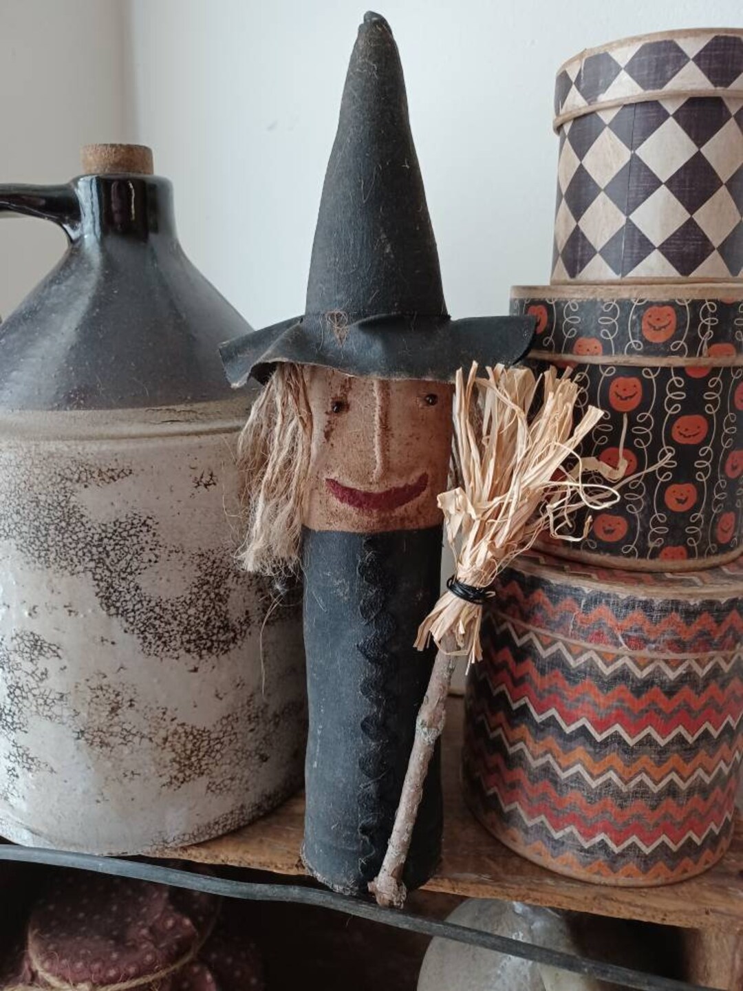 Primitive Witch Shelf Sitter Handmade - Etsy
