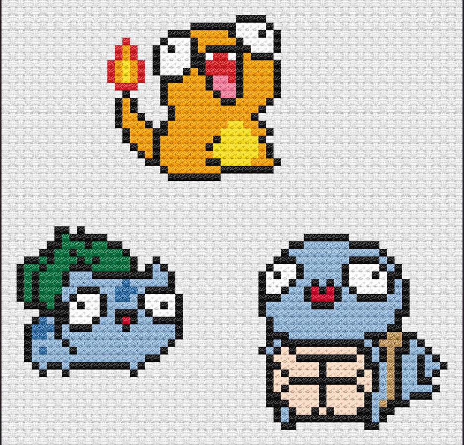 8 Bit Squirtle Grid