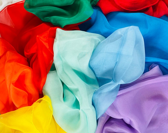 Rainbow Color Play Scarves Vegan Playsilks for Open-ended Play ...