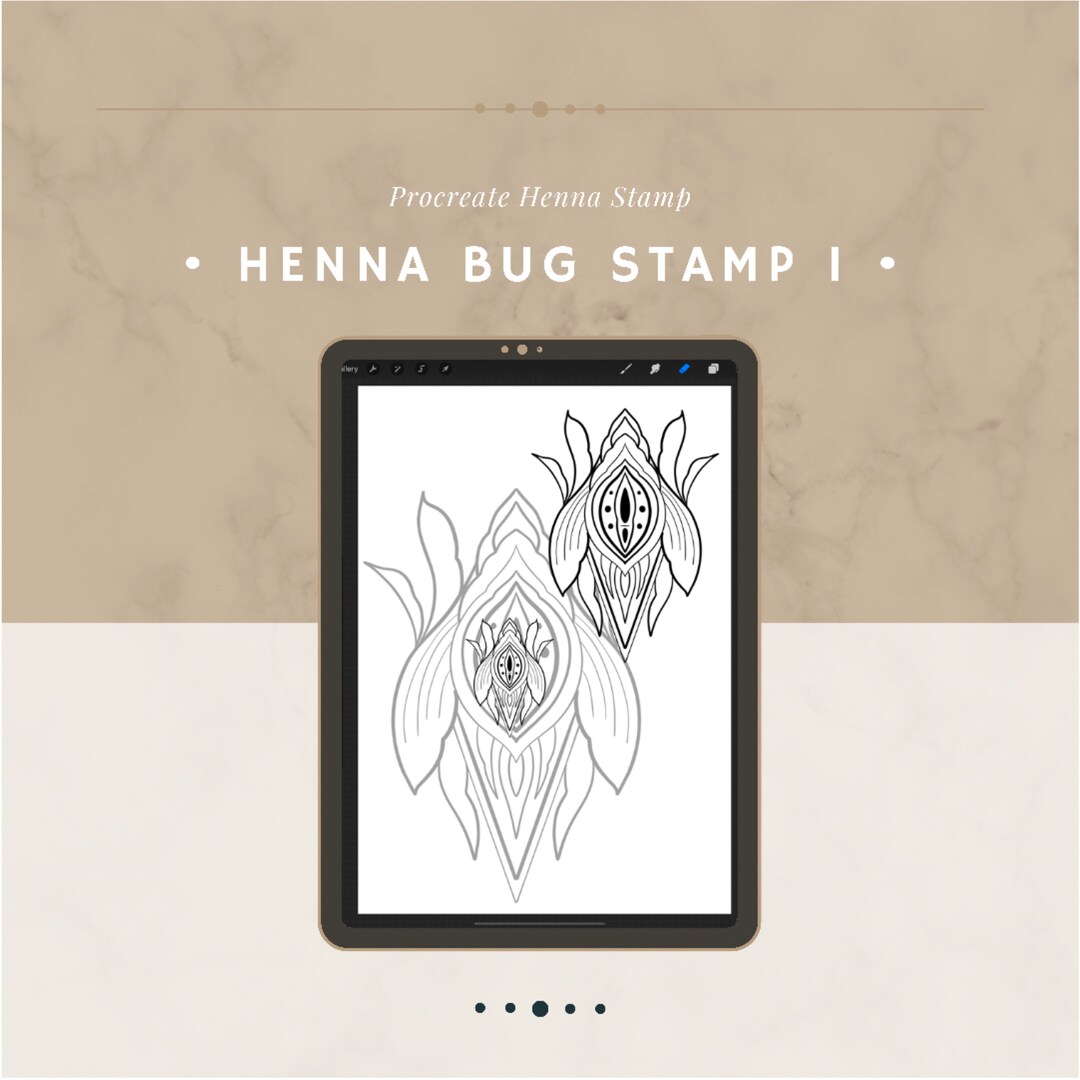 FUN Henna Style Bug PROCREATE Stamp / Stencil / Brush TOOL - Etsy