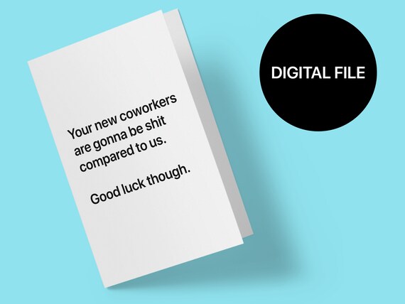 PRINTABLE digital good luck card instant download funny | Etsy